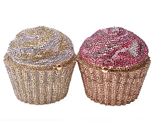 Cupcake Crystal Clutch Evening Clutches Bags Wedding Party Bridal Diamond Minaudiere Handbag Purse (purple,)