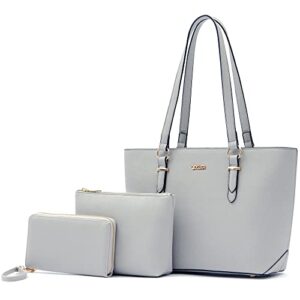 Purses And Wallets Set For Women Work Tote Handbags Shoulder Bag Top Handle Totes Purse With Matching Wallet Grey