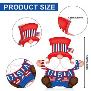 3 Pieces Patriotic Table Decorations American Gnome Wooden Signs Wood Freestanding Table Centerpieces for American Independence Day Memorial Day Veteran Day Party Decor (Chic Style)