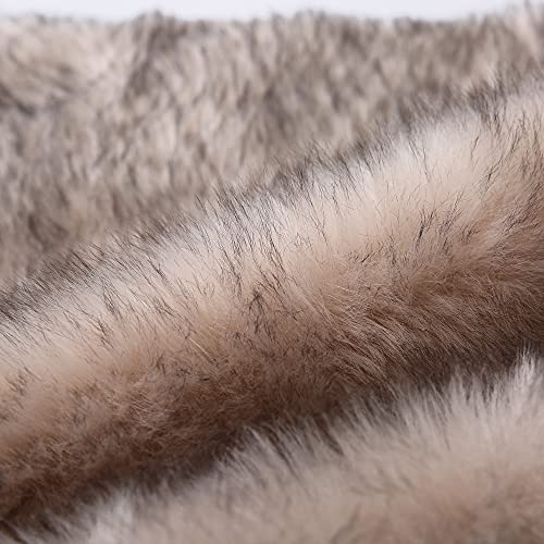 MALONGJI Luxury Soft Small Faux Sheepskin Fur Rugs Area Rug Fluffy Carpets Rug Cushion for Bedroom Living Room Anti-Skid Durable Round Rectangle Fuzzy Rug (Brown, Sheepskin Shape)