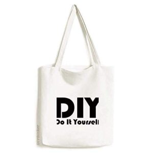 quote do it yourself art deco gift fashion tote canvas bag shopping satchel casual handbag