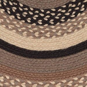 VHC Brands Sawyer Mill Small Jute Half Circle Area Rug Farmhouse Livestock Design, Entryway Kitchen Doormat Non Skid Pad 16.5x33 (Solid)