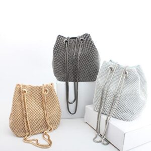 Lanpet Mini Evening Clutch Purse for Women, Luxury Crystal Crossbody Shining Bucket bags Evening Handbags for Wedding Party