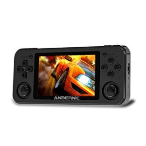 rg351p handheld game console, retro game console support psp / ps1 / n64 / nds open linux tony system rk3326 chip 64g tf card 2500 classic games 3.5 inch ips screen 3500mah battery (black)