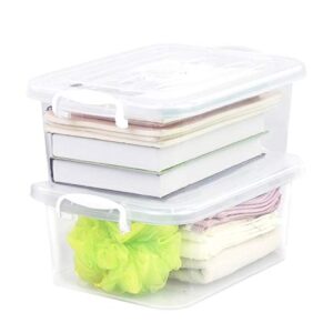 sandmovie 8 quart plastic storage boxes with lids and handles, 2 packs