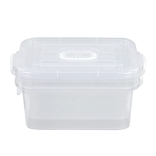 Sandmovie 8 Quart Plastic Storage Boxes with Lids and Handles, 2 Packs