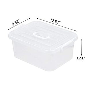 Sandmovie 8 Quart Plastic Storage Boxes with Lids and Handles, 2 Packs