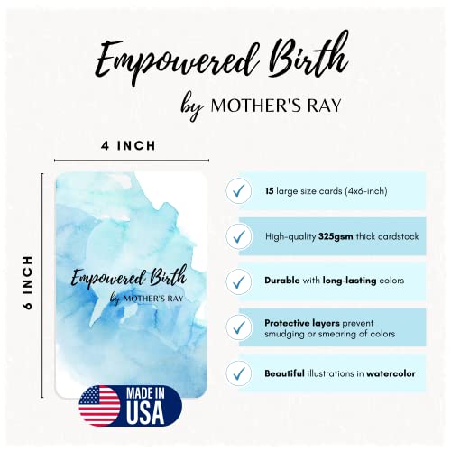 MOTHER’S RAY Hypnobirthing Birth Affirmations Cards For Labor - 15 Cards for Calm Positive Labor and Delivery Essentials - High Quality Large Thick and Durable - Pregnancy Must Haves