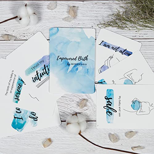 MOTHER’S RAY Hypnobirthing Birth Affirmations Cards For Labor - 15 Cards for Calm Positive Labor and Delivery Essentials - High Quality Large Thick and Durable - Pregnancy Must Haves