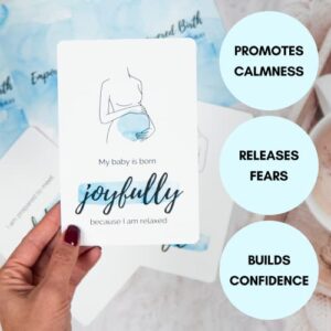 MOTHER’S RAY Hypnobirthing Birth Affirmations Cards For Labor - 15 Cards for Calm Positive Labor and Delivery Essentials - High Quality Large Thick and Durable - Pregnancy Must Haves