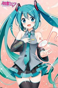 trends international hatsune miku-music note wall poster, 22.375″ x 34″, unframed version