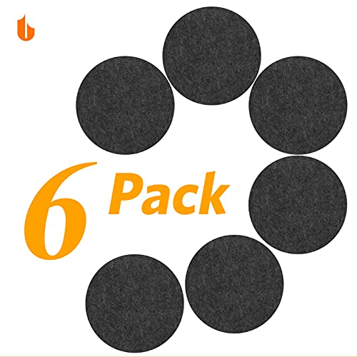 Urbanstrive 6 PCS Coasters, Eco-Friendly 100% Biodegradable Coasters Absorbent Felt Coasters for Drinks Bar Home, 4 Inch (Black Round)