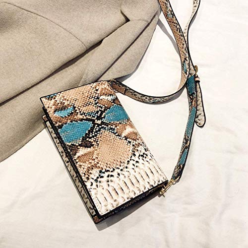 A/N Fashion Small Crossbody Bags for Women Snake Flap Party Evening Clutch Purses (Pink)