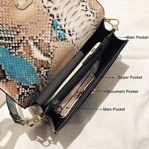 A/N Fashion Small Crossbody Bags for Women Snake Flap Party Evening Clutch Purses (Pink)