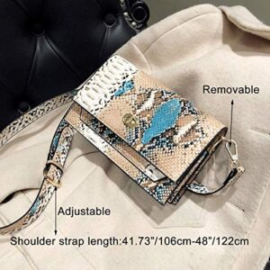 A/N Fashion Small Crossbody Bags for Women Snake Flap Party Evening Clutch Purses (Pink)