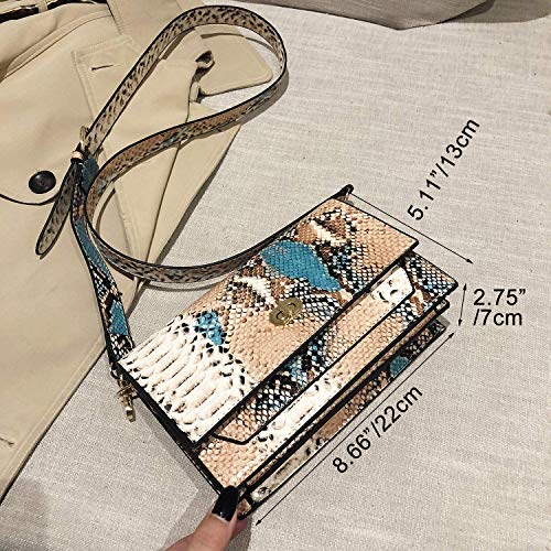 A/N Fashion Small Crossbody Bags for Women Snake Flap Party Evening Clutch Purses (Pink)