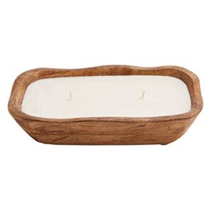 mud pie petite wood candle, brown, large