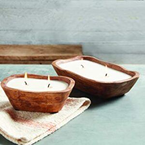 Mud Pie Petite Wood Candle, Brown, Large