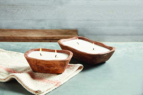 Mud Pie Petite Wood Candle, Brown, Large