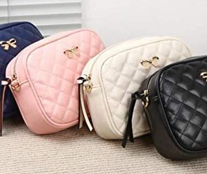 Small White Crossbody Purse for Teens Girls and Women - Ladies Cute Quilted Leather Hobo Messenger Bag - Handbags Shoulder Bags Satchel