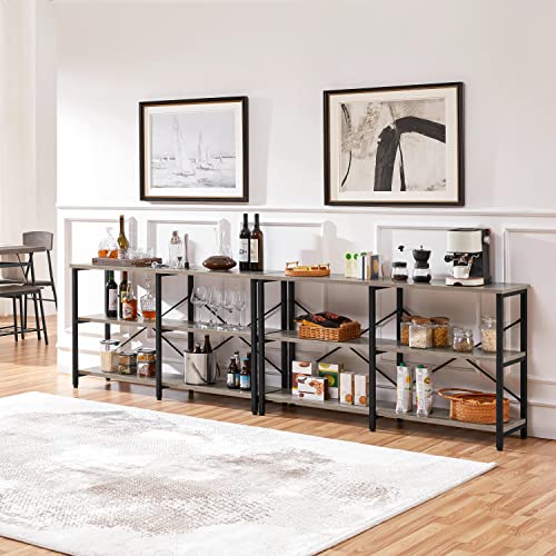 Yaheetech Console Table with Storage Shelves,3-Tier Industrial Entryway Table, 55 Inch Long Behind Couch Sofa Table for Entryway/Living Room/Hallway/Bedroom,Gray