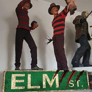 flinelife Elm Street Sign,16X6, Horror Movie Metal Sign, Nightmare on Elm Street Wreath Sign