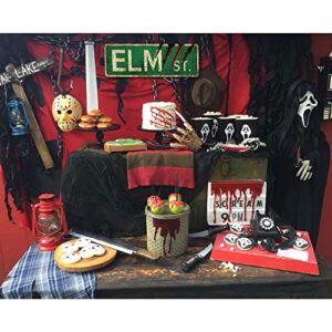 flinelife Elm Street Sign,16X6, Horror Movie Metal Sign, Nightmare on Elm Street Wreath Sign