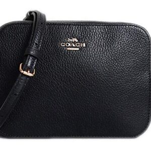 Coach Pebble Leather Mini Camera Crossbody Shoulder Bag, Black