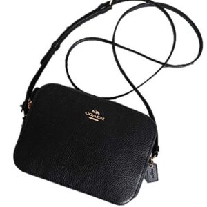 Coach Pebble Leather Mini Camera Crossbody Shoulder Bag, Black