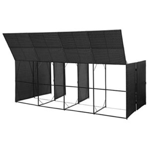 Canditree Outdoor Large Storage Shed for Garbage Cans, Garden Tools, Bin Shed Poly Rattan for Patio Backyard (Black)