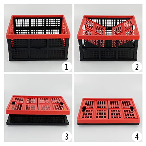 Jandson Folding Storage Crate 34 L, Collapsible Milk Crate 3 Packs