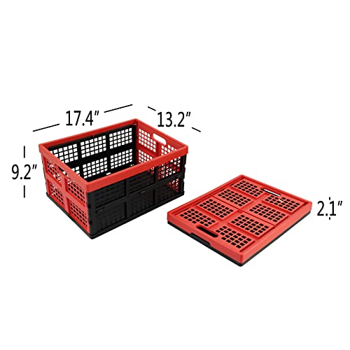 Jandson Folding Storage Crate 34 L, Collapsible Milk Crate 3 Packs