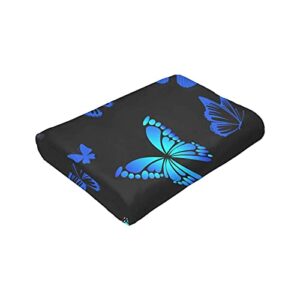 Blue Butterflies Soft Warm Throw Blanket Lightweight Flannel Fleece Bed Blanket Gift for Girls Boys Men Women Chair Couch 60"x50"