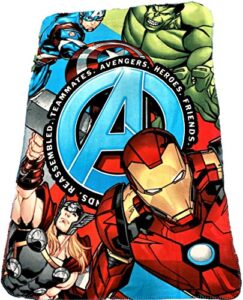 avenger’ team join to save the world cozy fleece throw blanket 40″ x 60″ (green)