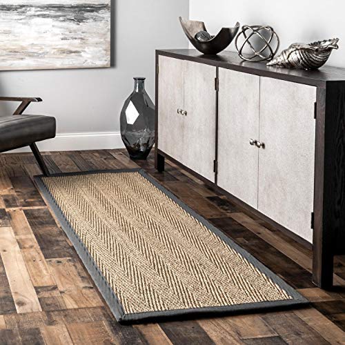 nuLOOM Larnaca Seagrass Solid Outdoor Area Rug, 4' x 6', Dark Grey