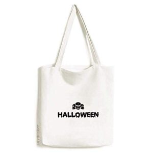 l Happy Ghost Fear Halloween Tote Canvas Bag Shopping Satchel Casual Handbag