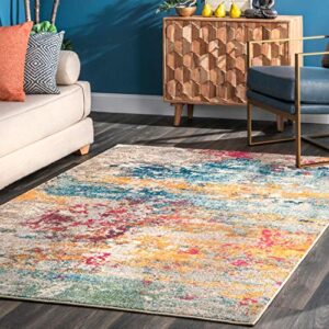 nuloom monet modern runner rug, 2′ x 8′, multi