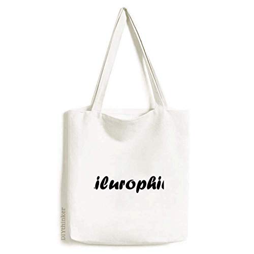 Stylish Word Ailurophile Art Deco Gift Fashion Tote Canvas Bag Shopping Satchel Casual Handbag