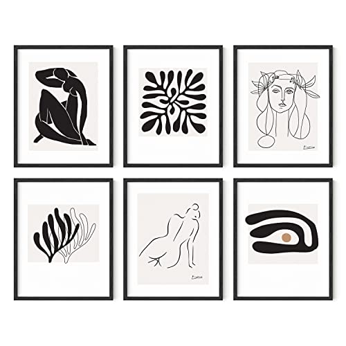 HAUS AND HUES Henri Matisse Posters & Picasso Prints - Set of 6 Matisse Art Posters & Picasso Posters | Henri Matisse Prints Art Exhibition Posters Famous Painting UNFRAMED 8"x10" (w/o Artists Logo)