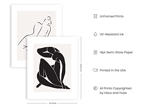 HAUS AND HUES Henri Matisse Posters & Picasso Prints - Set of 6 Matisse Art Posters & Picasso Posters | Henri Matisse Prints Art Exhibition Posters Famous Painting UNFRAMED 8"x10" (w/o Artists Logo)