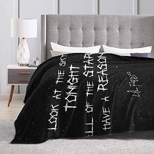 Eppedtul Lil Peep Star Shopping Lyrics Starry Background Ultra-Soft Micro Fleece Blanket Couch 50" X40