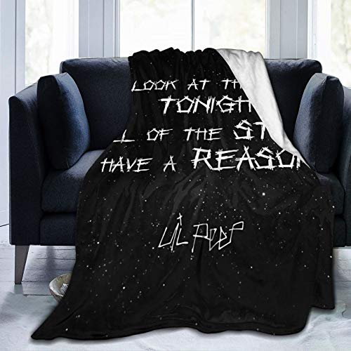 Eppedtul Lil Peep Star Shopping Lyrics Starry Background Ultra-Soft Micro Fleece Blanket Couch 50" X40