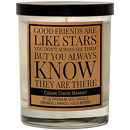 Good Friends are Like Stars, Friendship Gift for Women, Birthday Gift for Friends Female, Going Away Gifts, Funny Gifts for Friends, Long Distance Friend, BFF, Bestie, Funny Candle, Soy 10 oz. Candle