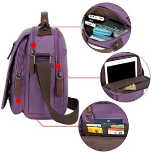 mygreen Unisex Casual Retro Small Messenger Bag Shoulder Crossbody Bags Purse Purple