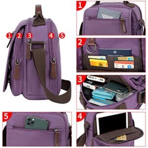 mygreen Unisex Casual Retro Small Messenger Bag Shoulder Crossbody Bags Purse Purple