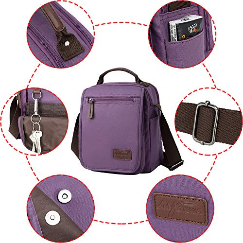 mygreen Unisex Casual Retro Small Messenger Bag Shoulder Crossbody Bags Purse Purple