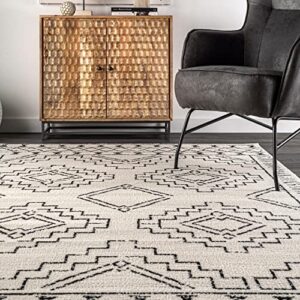 nuLOOM Noa Tribal Moroccan Area Rug, 6' 7" x 9', Grey