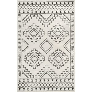 nuLOOM Noa Tribal Moroccan Area Rug, 6' 7" x 9', Grey