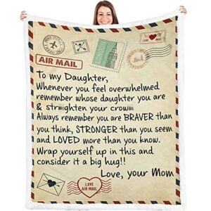 lovinsunshine airmail to my daughter blanket from mom daughter birthday gifts ideas birthday gifts for daughter adult daughter gift from mom daughter gifts for christmas sherpa fleece blanket 60x80