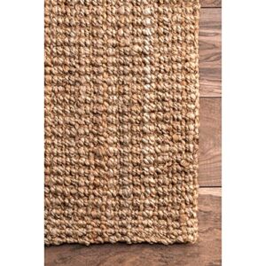 nuLOOM Ashli Handwoven Solid Jute Accent Rug, 2' x 3', Natural